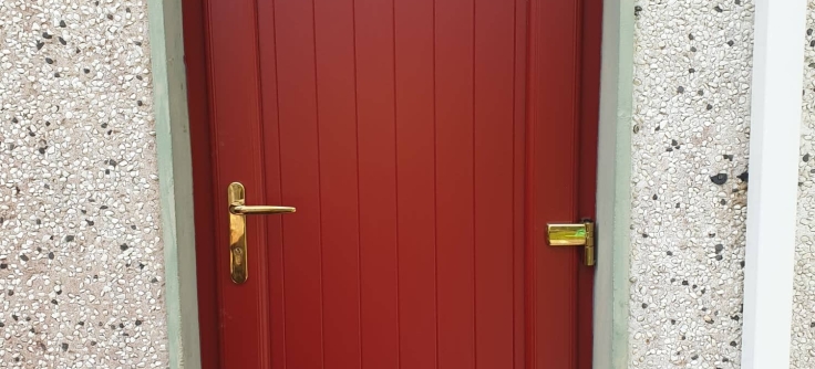 PVC Door - Red Solid Panel - Patton Windows